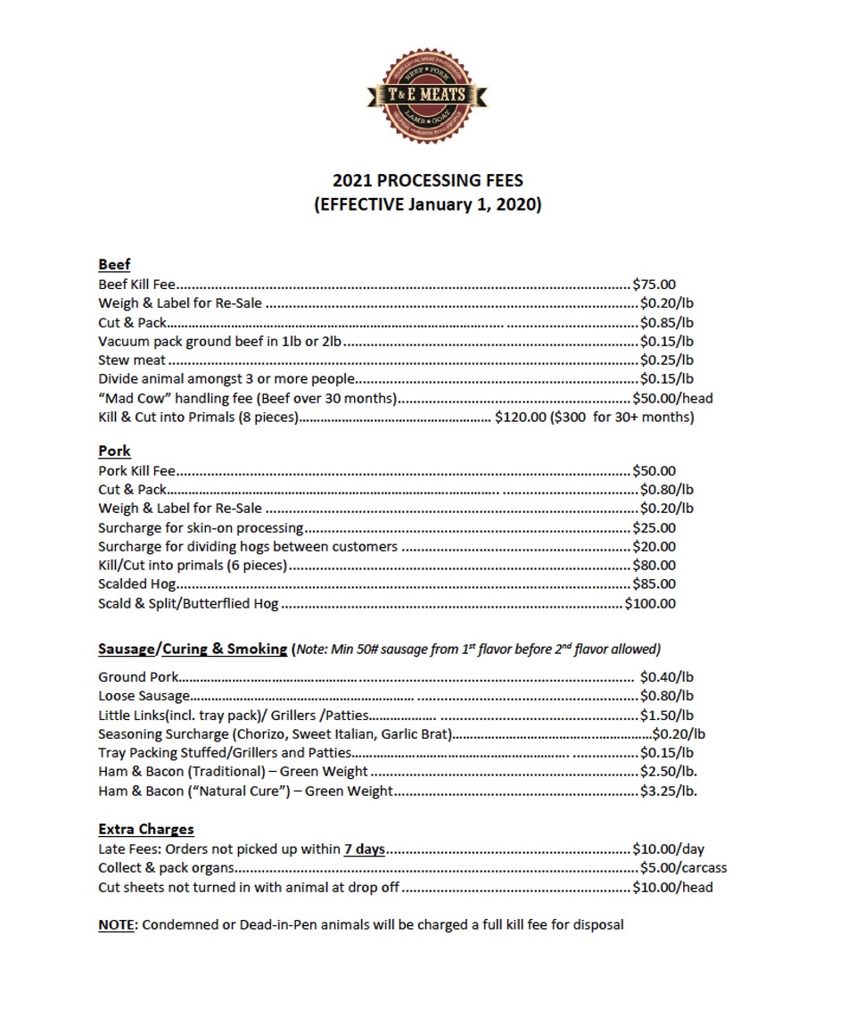 T&E Meats Customer Resources – T&E Meats